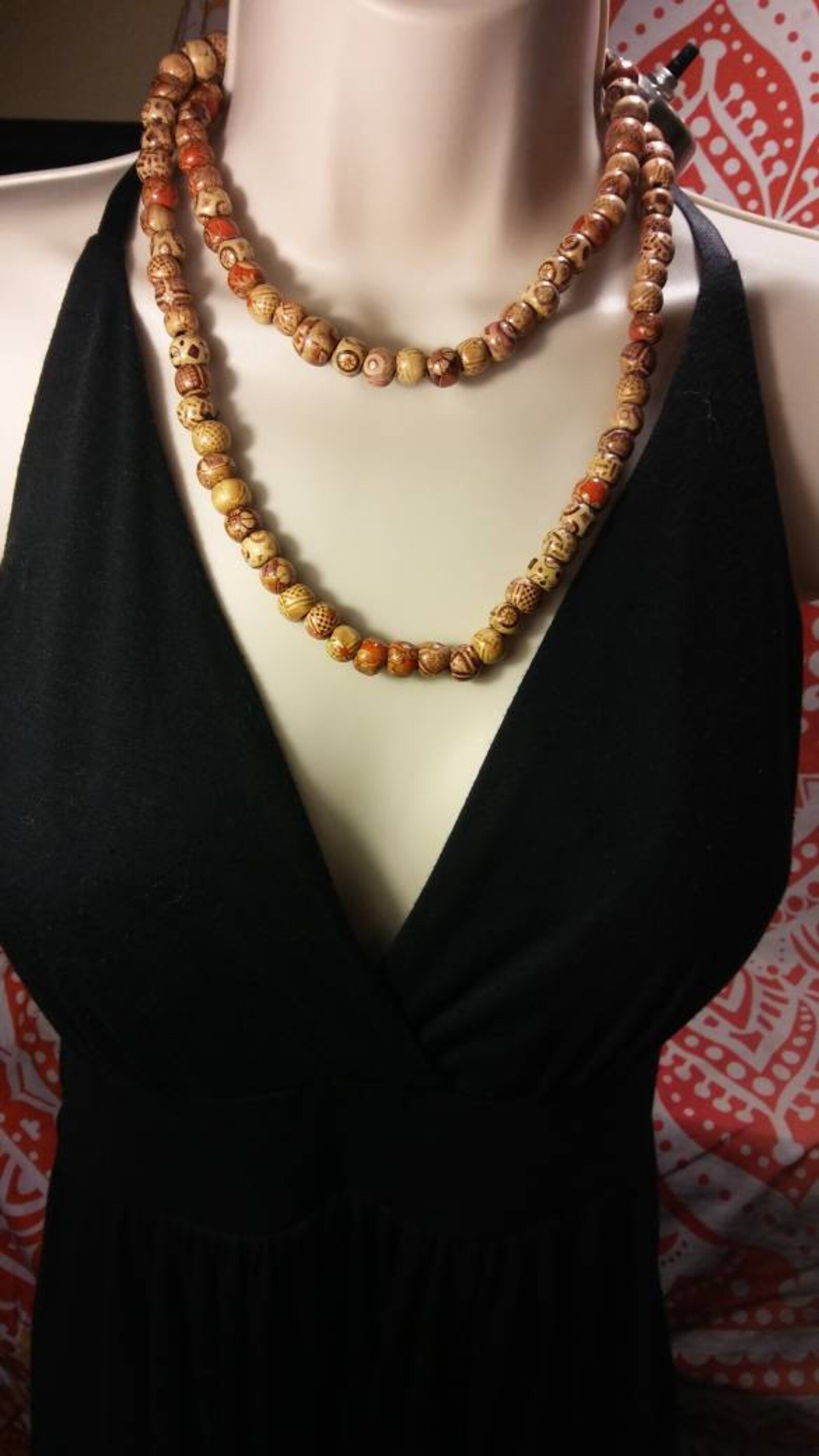 108 Bead Buddhist Mala, 108 Mala, Wooden Bead Mala, Hand Carved Prayer ...