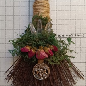 Altar Besom, Witches Besom, Celtic Witch Broom, Altar Broom, Cinnamon Broom, Crystal Witch Broom ...