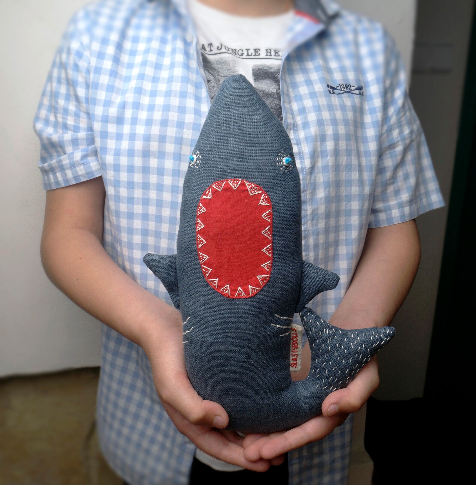 Shark, Shark Toys, Hand-embroidered Doll, Dolls, Cloth Doll, Natural ...