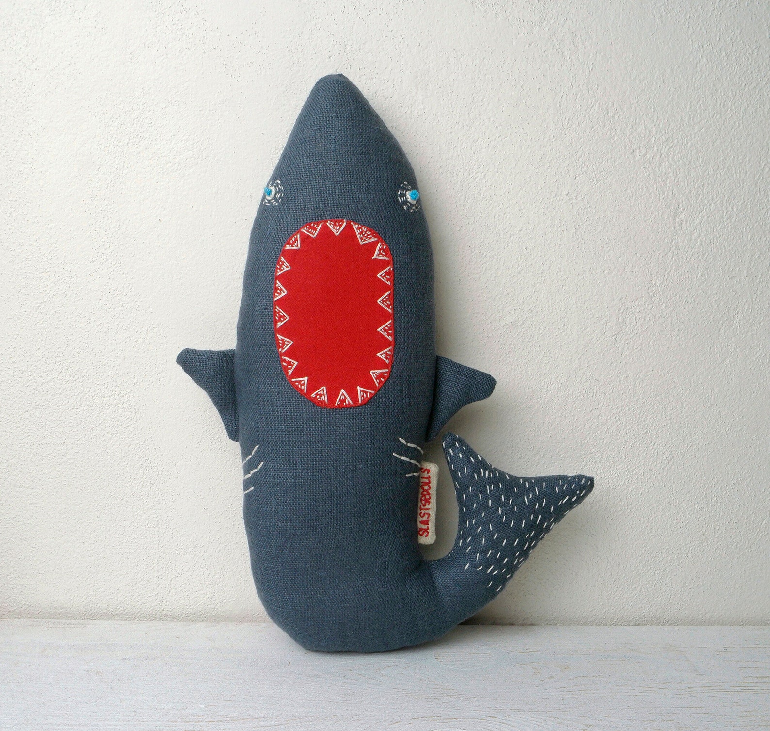 Shark, Shark Toys, Hand-embroidered Doll, Dolls, Cloth Doll, Natural ...