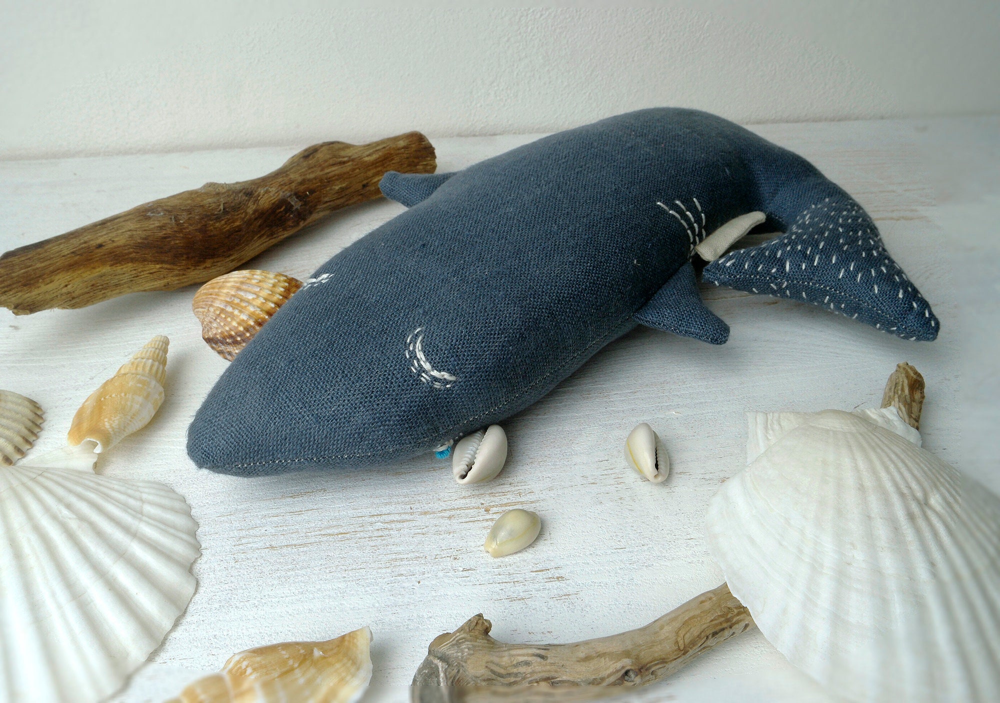 Shark shark toys hand-embroidered doll Dolls cloth doll | Etsy