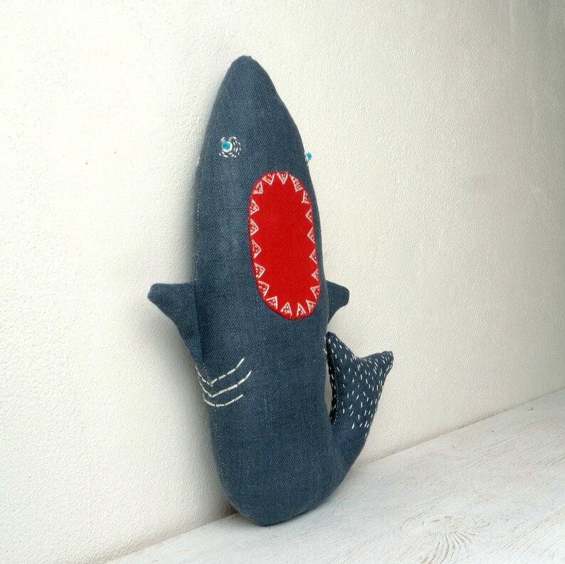 Shark, Shark Toys, Hand-embroidered Doll, Dolls, Cloth Doll, Natural ...