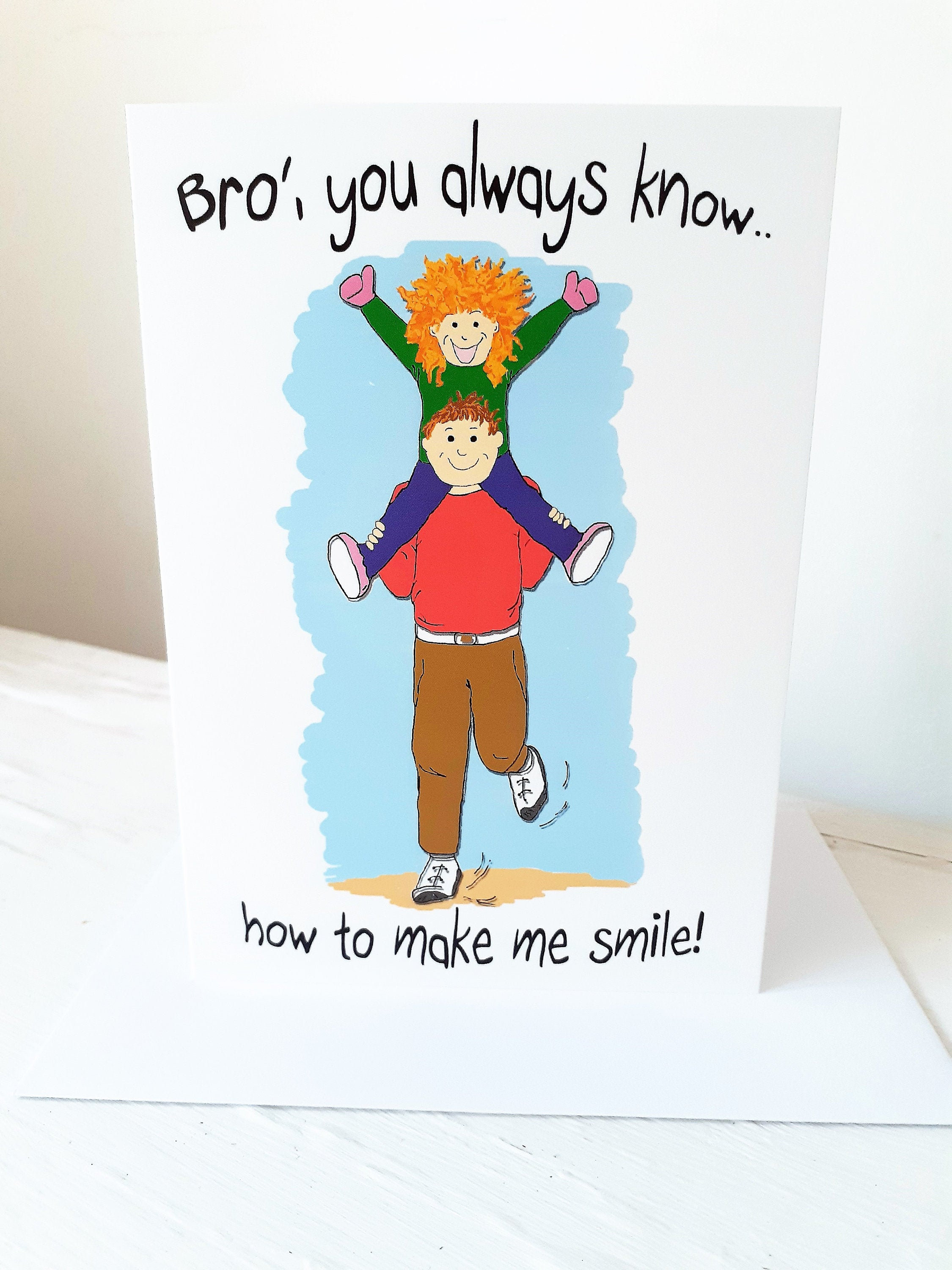 Brother Card/ Brother Birthday Card/ Sibling Card. Siblings Having Fun ...