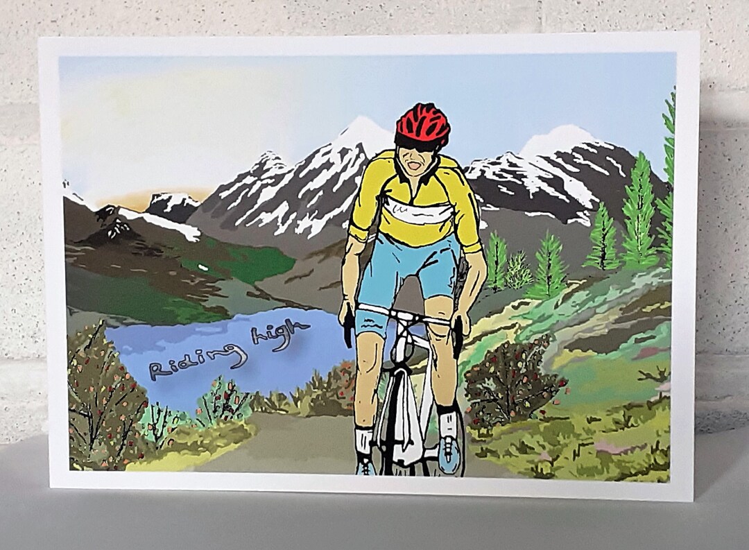 Cycling Card/ Cyclist Card/ Cyclist Birthday Card/ Good Luck Card ...