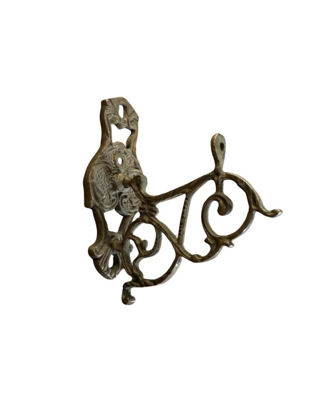 Antique Early 1900s Wall Hook Ornate Victorian French Style Cast Iron ...
