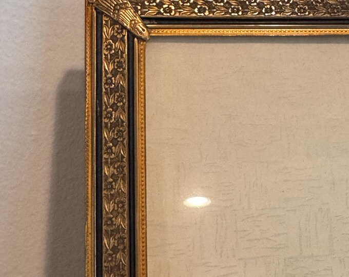 Vintage Gold Ornate Picture Frame — 9x11" Art Deco Floral Border With ...