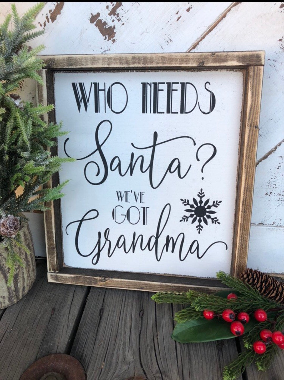 Christmas / Santa Sign / Farmhouse Christmas / Christmas Decor / Santa ...