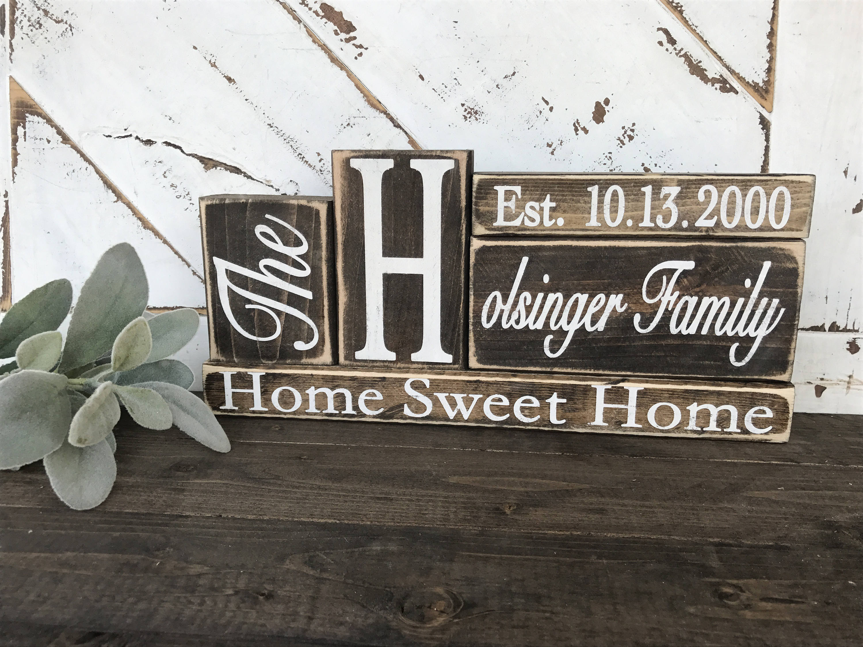 Family Blocks Wooden Blocks Wedding Gift Rustic Decor - Etsy
