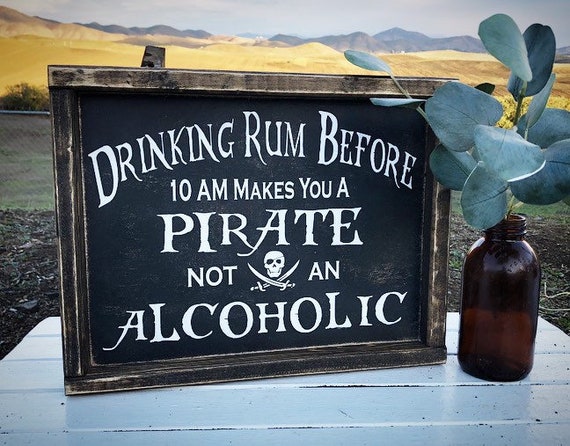 Drinking Rum / Bartender / Bar Decor / Kitchen Decor / Pirates - Etsy