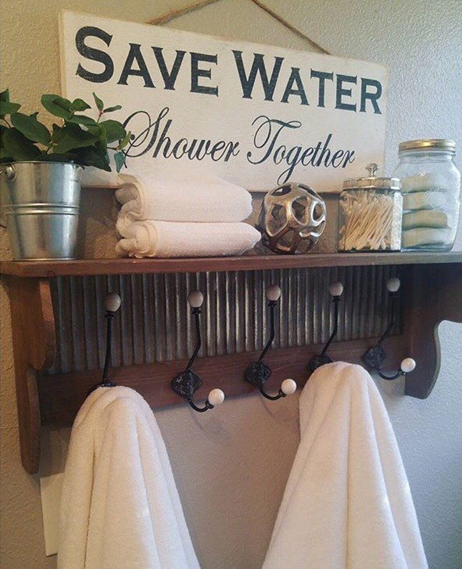 Save Water Shower Together Wooden Sign Bathroom Decor Etsy