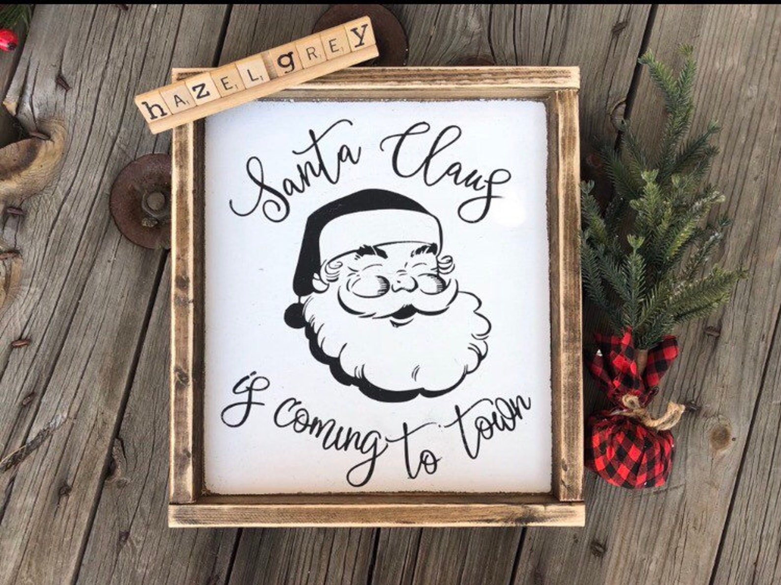 Christmas / Santa Sign / Farmhouse Christmas / Christmas Decor / Santa ...