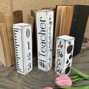 Teacher Blocks, Teacher Gift, Teacher Appreciation, Wood Blocks ...