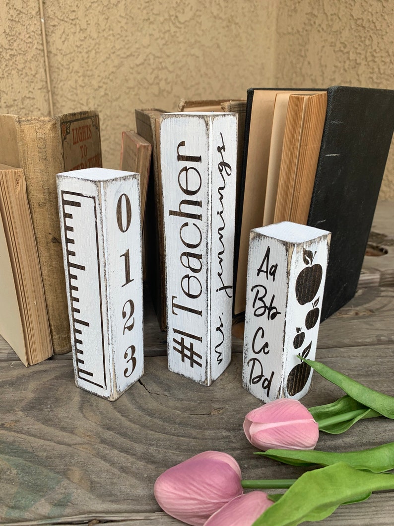 Teacher Blocks Teacher Gift Teacher Appreciation Wood - Etsy