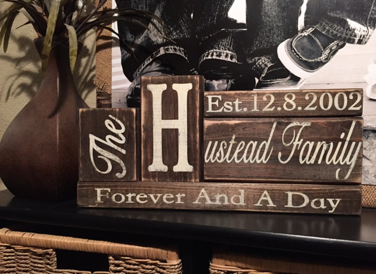 Family Blocks - Wooden Blocks - Wedding Gift - Rustic Decor ...