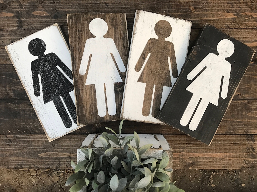 Boy and Girl Bathroom Sign, Restroom Sign, Bathroom Sign, Bathroom ...