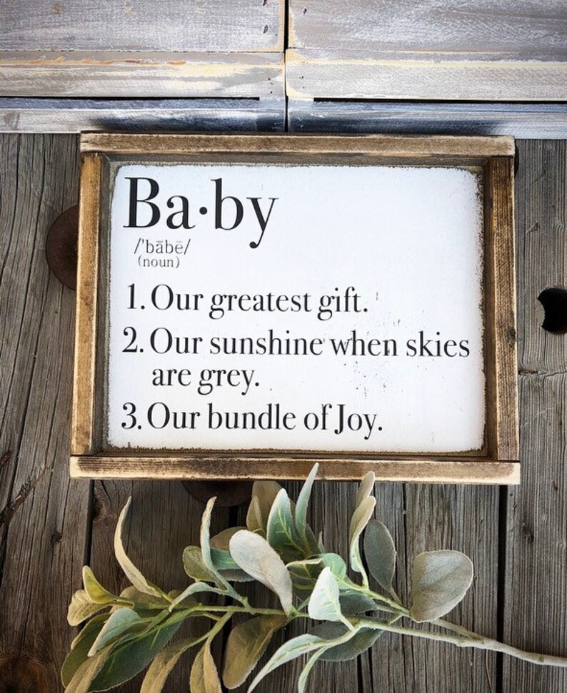 Baby Definition//wooden Sign/ Baby Shower// Pregnancy - Etsy