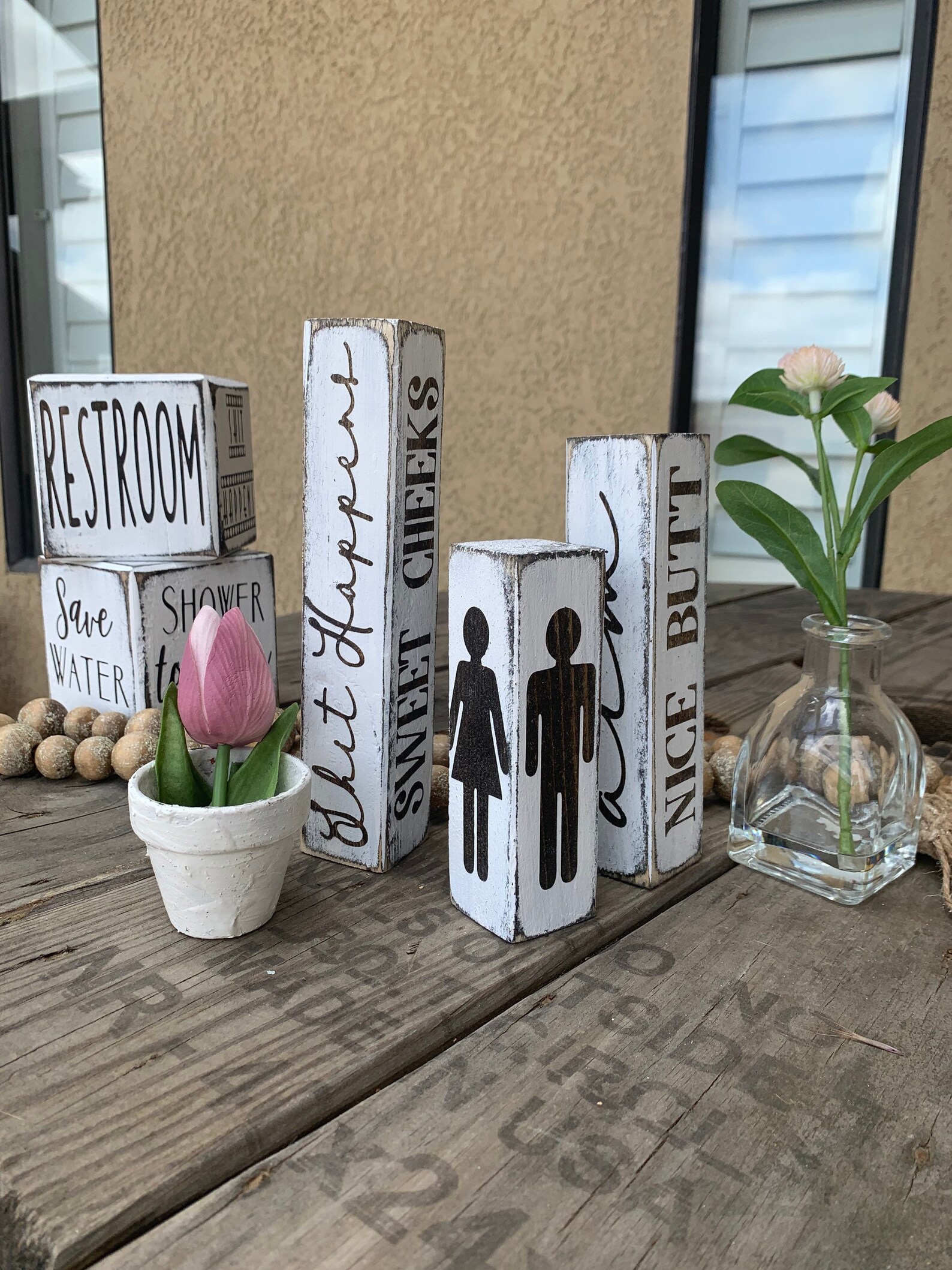 Bathroom Blocks Bathroom Decor Restroom Decor Restroom - Etsy