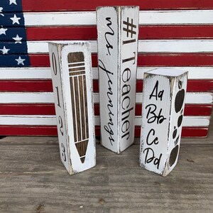 Teacher Blocks, Teacher Gift, Teacher Appreciation, Wood Blocks ...