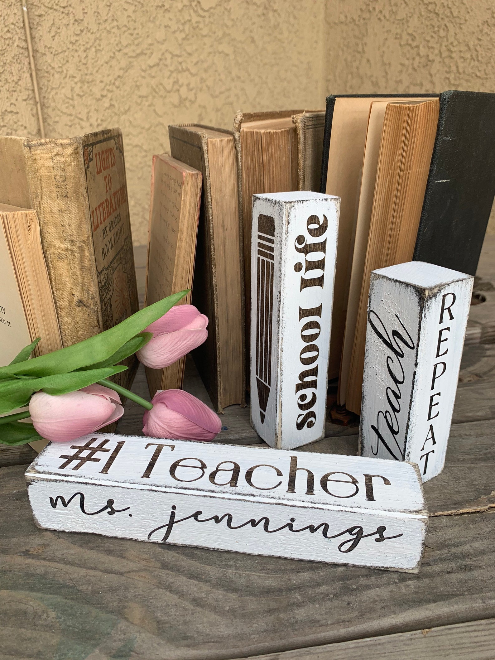 Teacher Blocks Teacher Gift Teacher Appreciation Wood - Etsy
