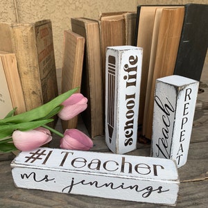 Teacher Blocks, Teacher Gift, Teacher Appreciation, Wood Blocks ...