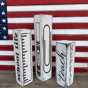 Teacher Blocks, Teacher Gift, Teacher Appreciation, Wood Blocks ...