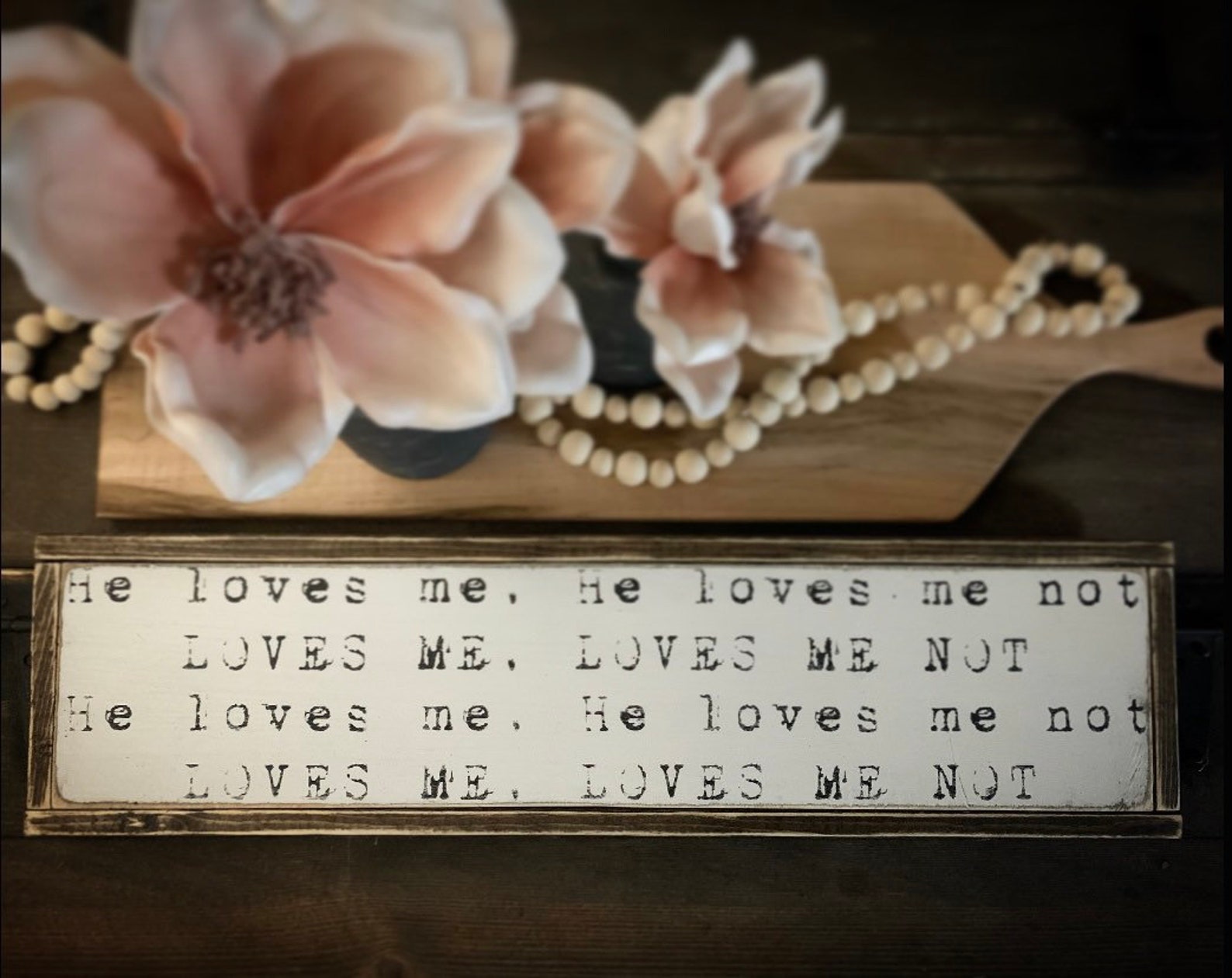 He Loves Me He Loves Me Not Loves Me Valentine Decor - Etsy