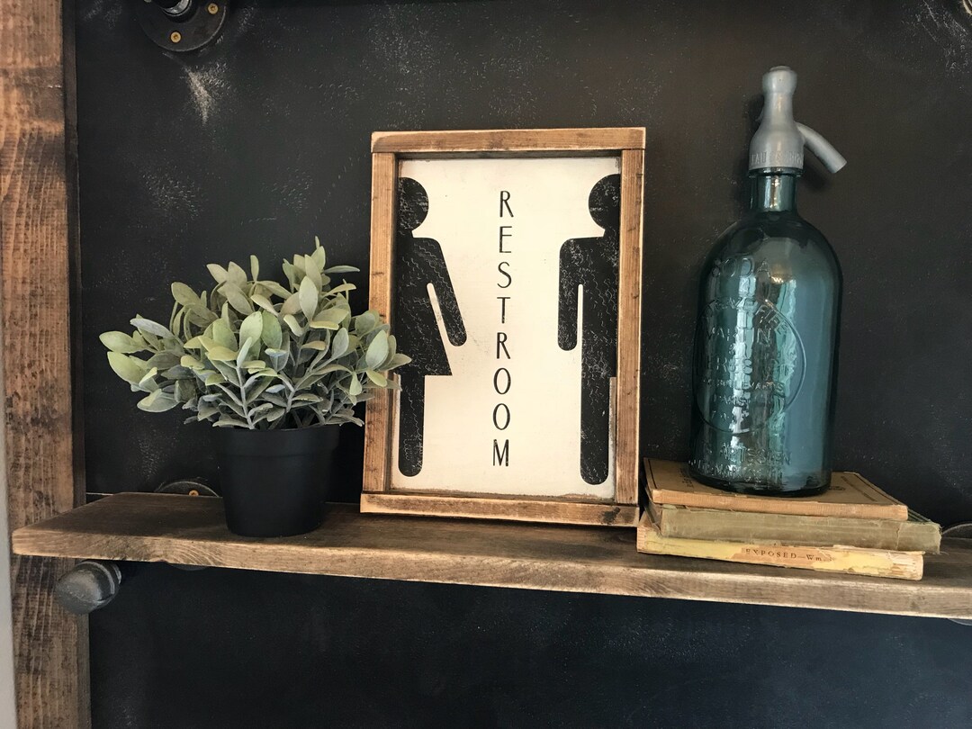 Restroom Sign / Bathroom Sign / Wooden Sign / Gender / Boy and Girl ...