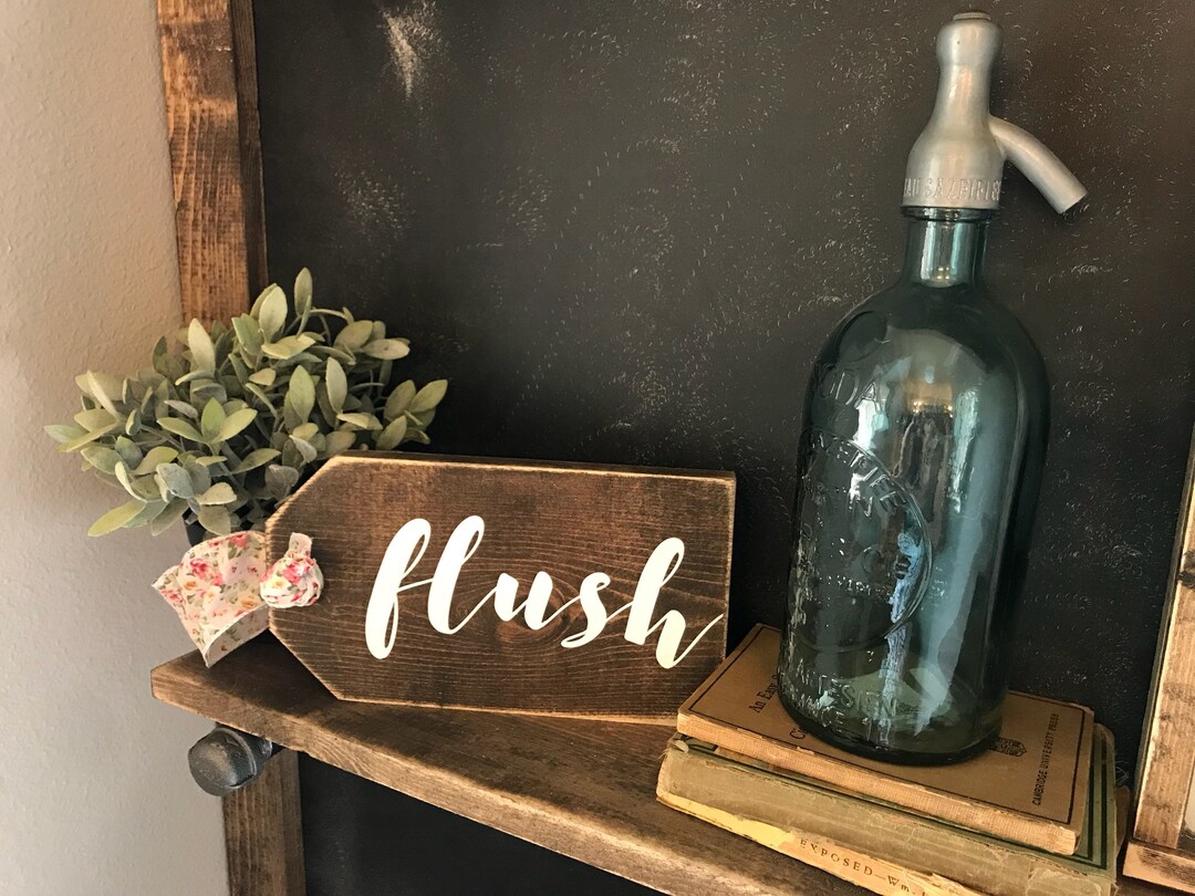 Flush Sign | Bathroom Sign | Bathroom Decor | Restroom Sign | Restroom ...