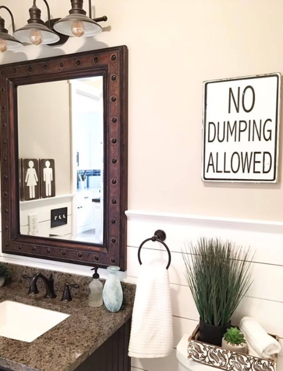 Vintage Inspired 'no Dumping Allowed' Wood Sign: Bathroom Decor - Etsy