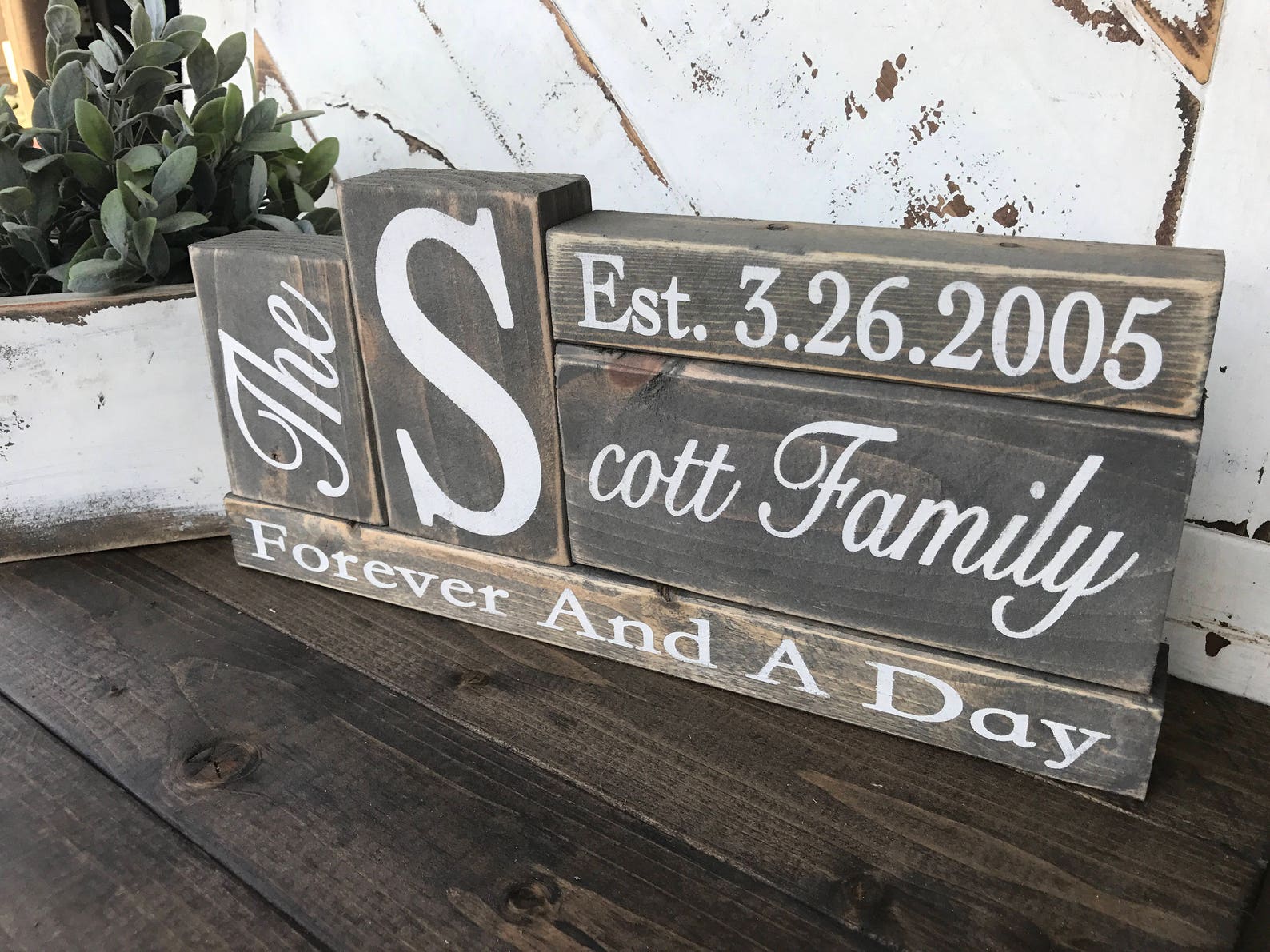 Family Blocks - Wooden Blocks - Wedding Gift - Rustic Decor ...