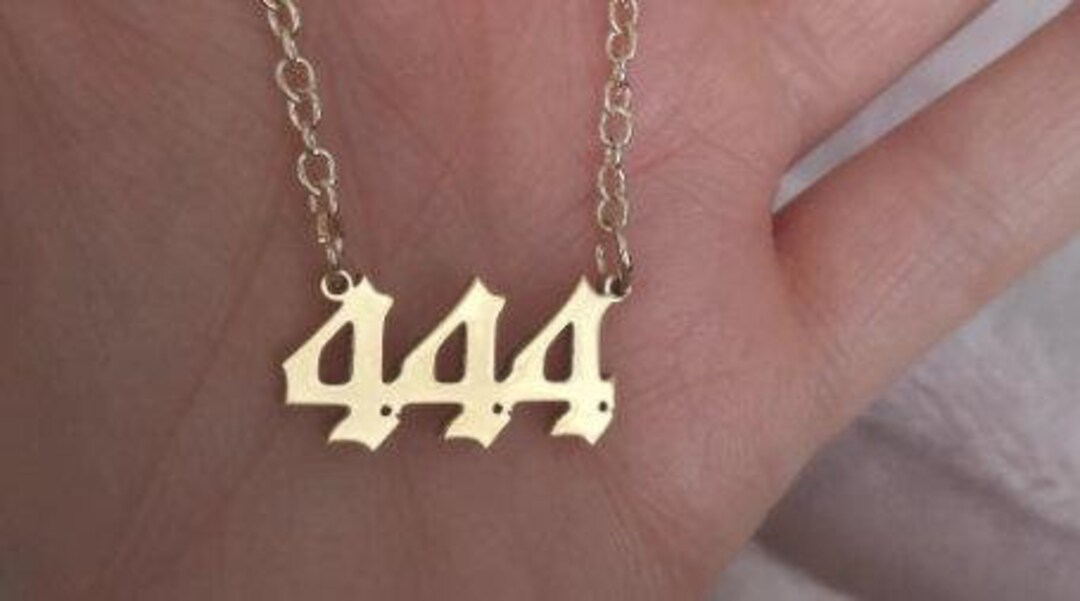 444 Gold Angel Number Necklace - Protection, Guidance, Stability - Etsy