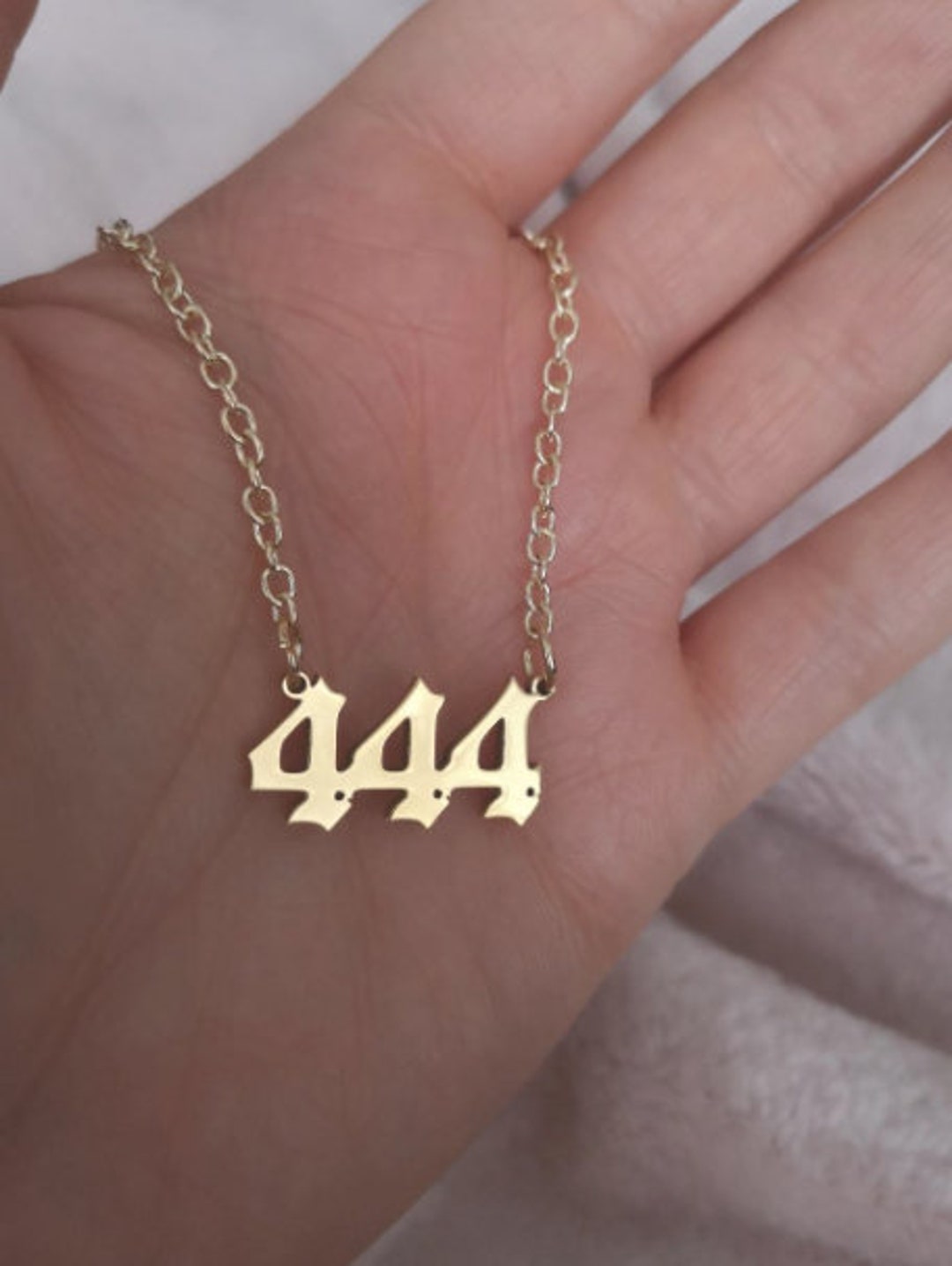 444 Gold Angel Number Necklace Protection, Guidance, Stability - Etsy