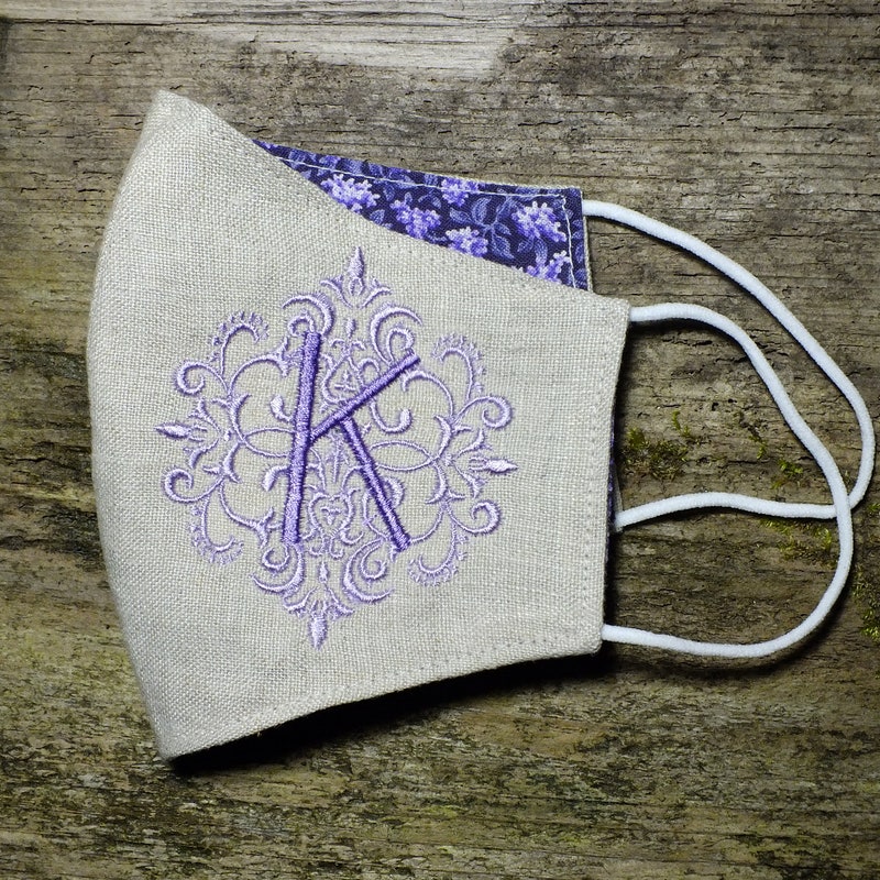 Monogrammed Mask - Etsy