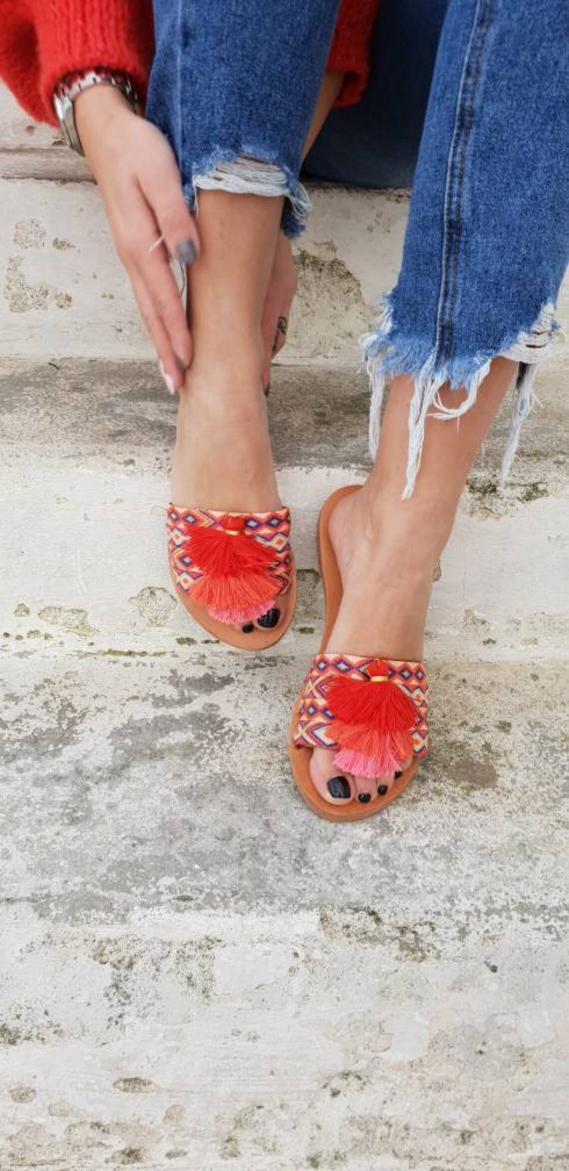 Handmade Greek Sandals, Leather Shoes, Boho Sandals, Summer Flats ...