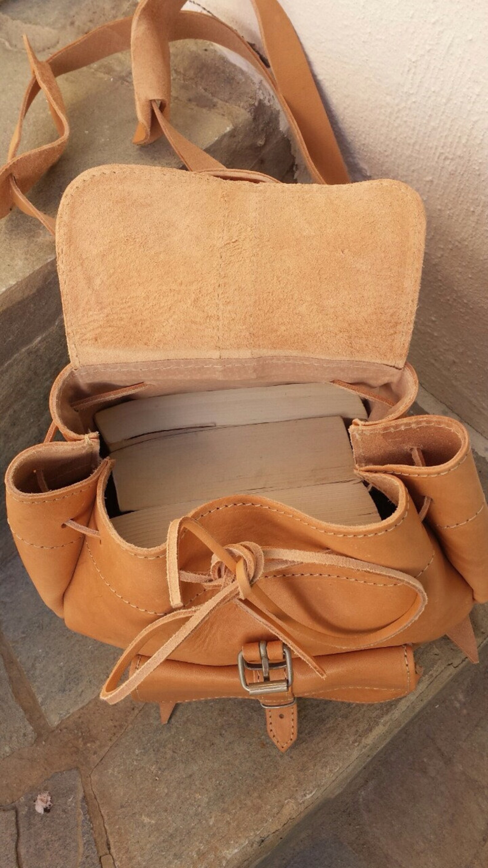 Handmade Beige Leather Backpack, Stylish Travel Rucksack - Etsy