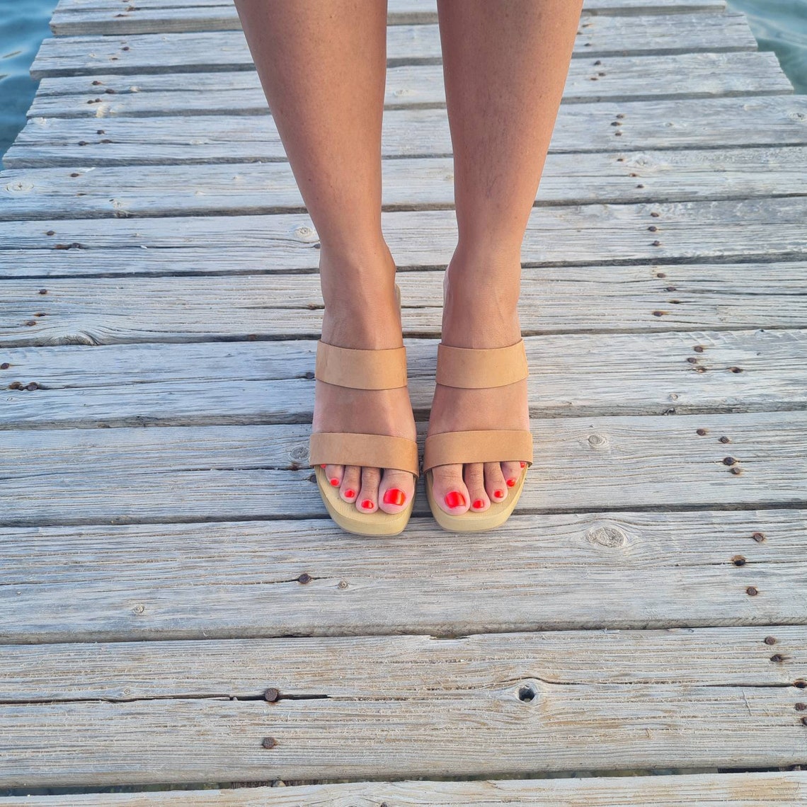 Leather Clog Sandals Wooden Clogs Greek Platform Shoes Open - Etsy