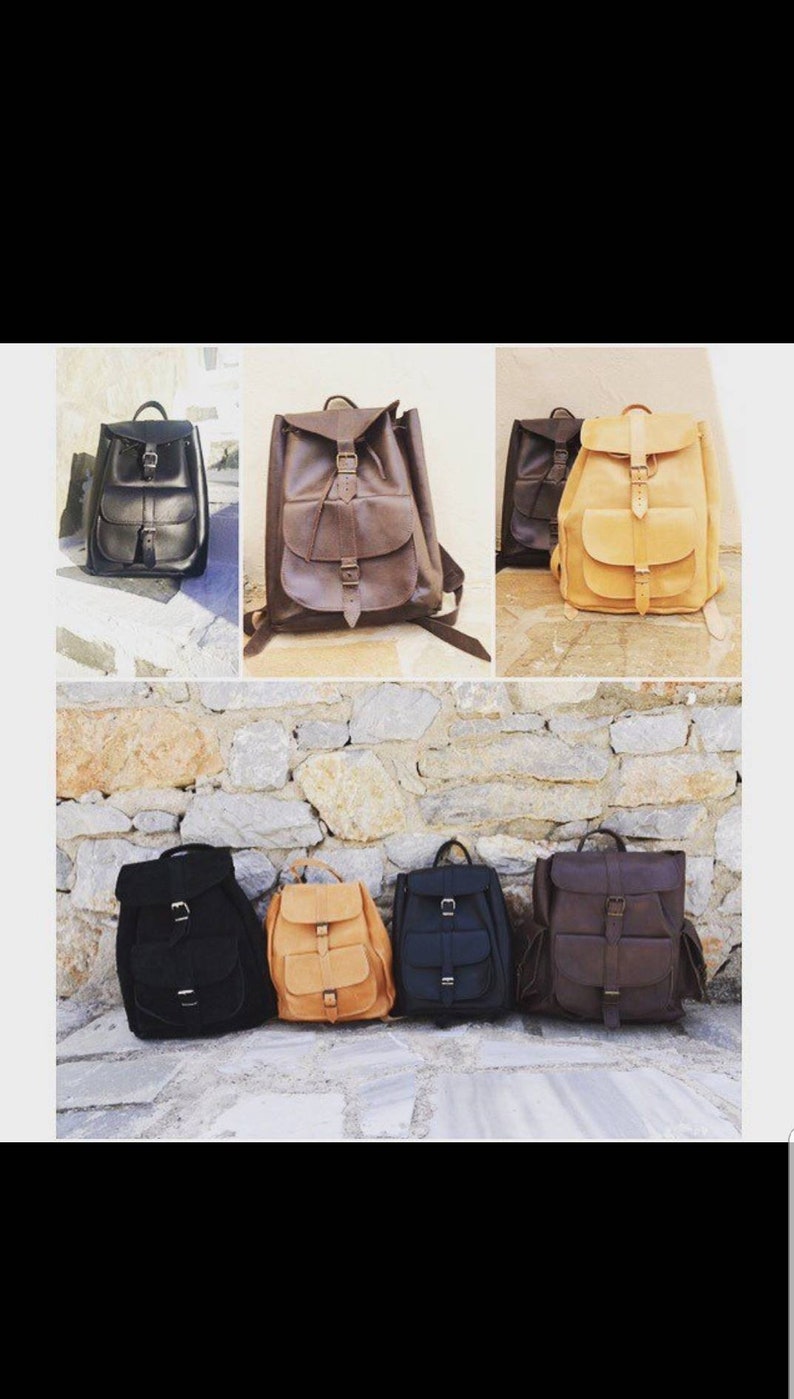 Greek Leather Backpack Handmade Bag Unisex Bag Women | Etsy