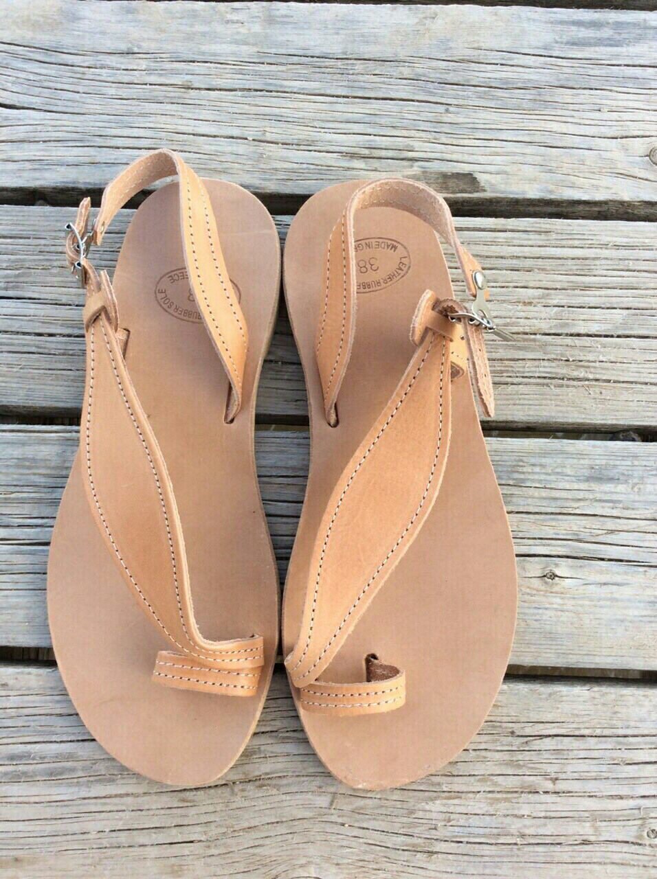 Greek Toe Ring Sandals Handmade Leather Sandals for - Etsy