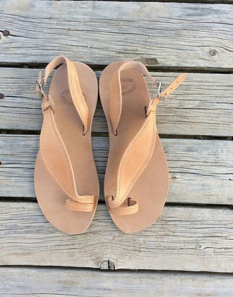 Greek Toe Ring Sandals Handmade Leather Sandals for - Etsy