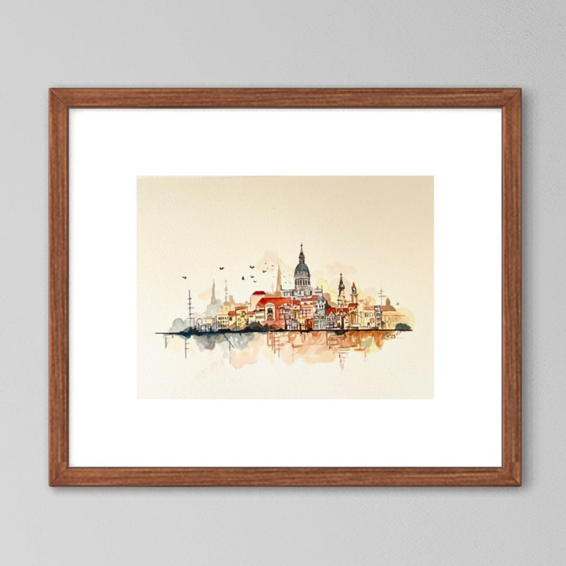 Lisbon Painting Portugal Original Watercolor Painting Wall Art ...