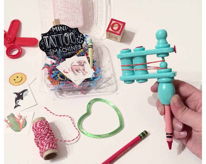 Seafoam Mint Mini Tattoo Machine Kids Handmade Wooden Tattoo - Etsy