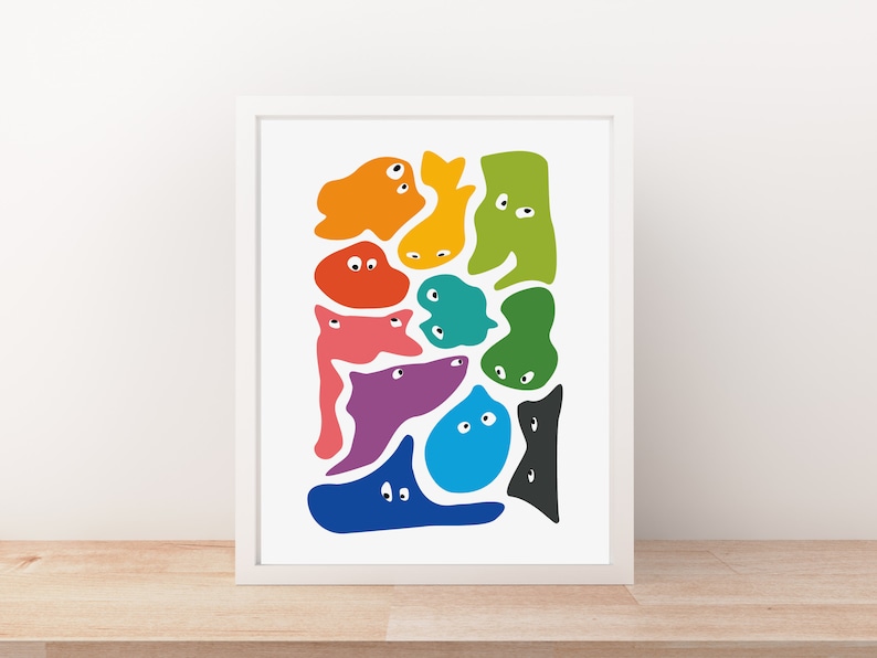 Monsters Poster for Learning Colors Kids Print Colors - Etsy