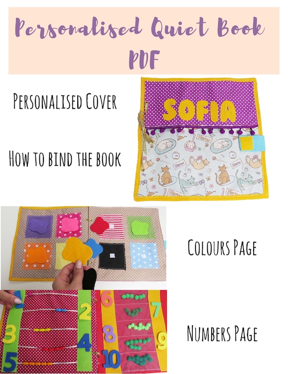 Personalized Quiet Book PDF Tutorial 4 Quiet Book Pages | Etsy