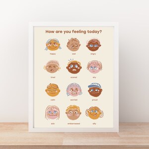 Feelings Poster Kids | Facial Expressions Emotions Poster Nursery ...
