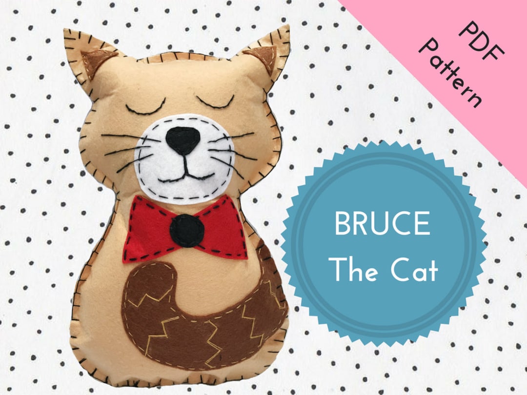 Felt Cat PDF Pattern Toy Tomcat | Woodland Animals Sewing Pattern ...