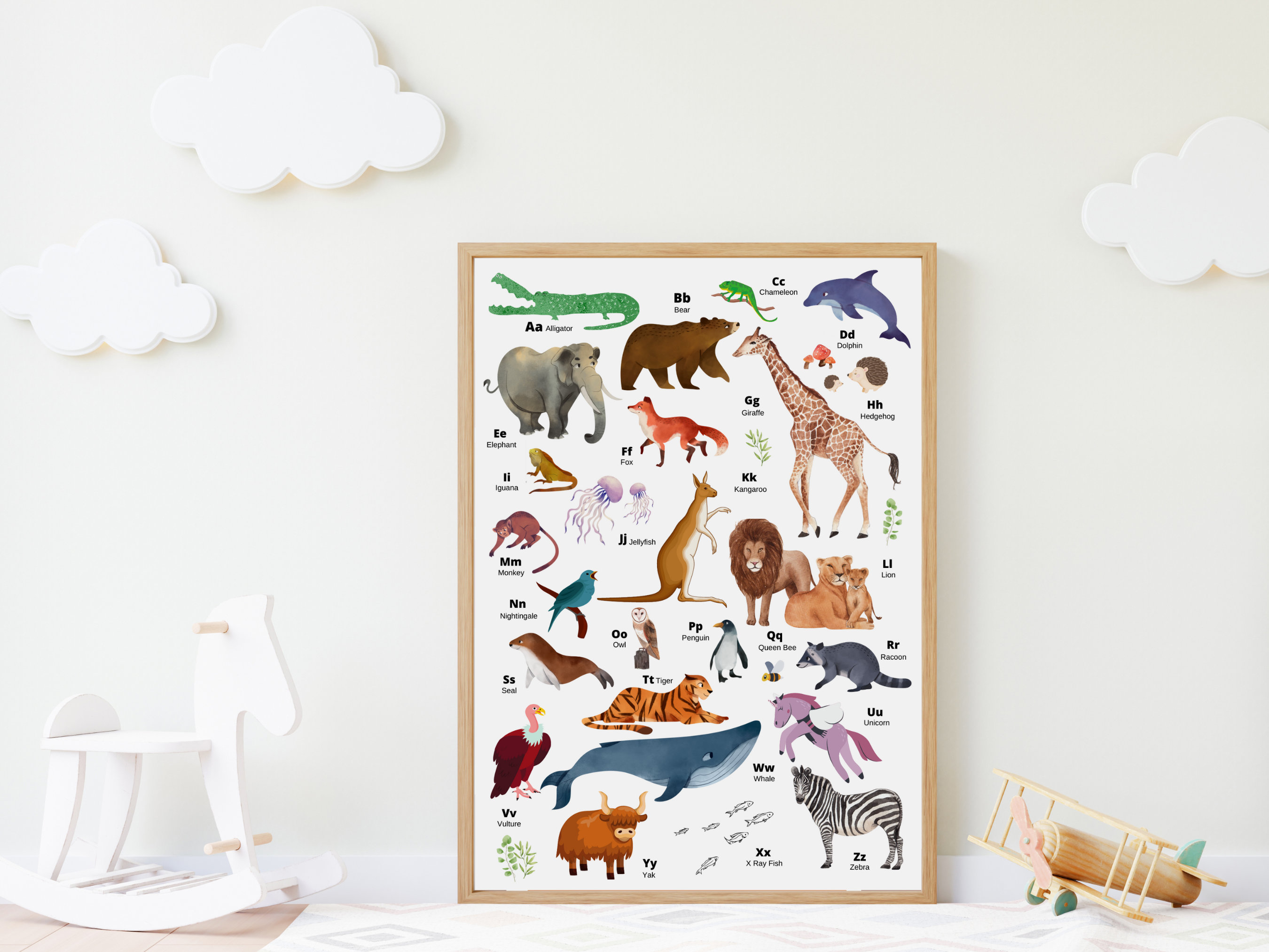 ABC Animal Alphabet Poster Nursery Decor Instant Download - Etsy