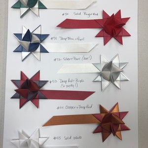 13 (1 Free) Two-tone Shimmer German Paper Stars Froebel Stars Moravian ...
