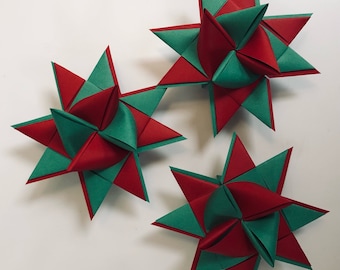 13 Red & White German Paper Stars Froebel Stars Moravian Stars Star ...