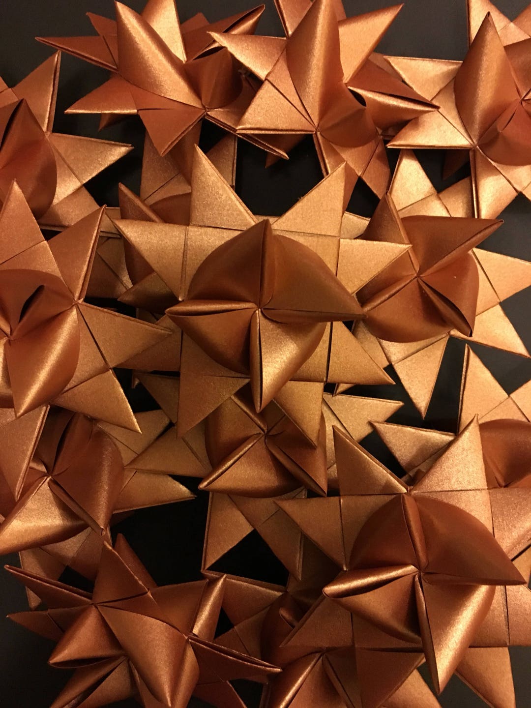 13 (incl 1 Free) Copper Shimmer German Paper Stars Froebel Stars ...