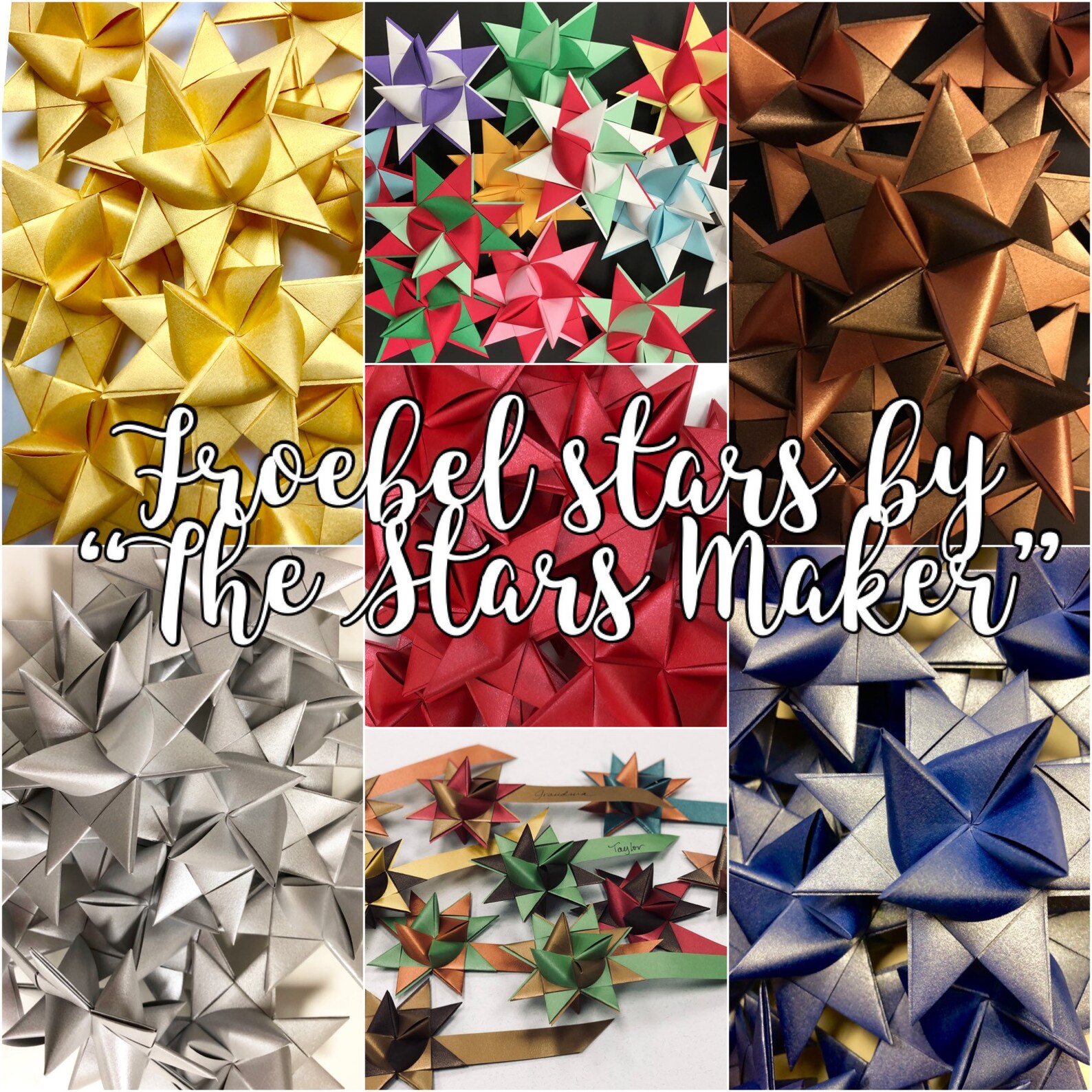 13 1 Free Small Choose Color Shimmer German Paper Stars Froebel Stars ...